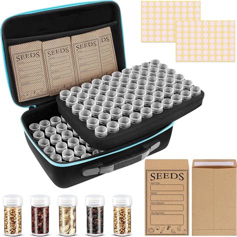Wmm 60 Slots Plant Seed Storage Containers Seed Storage Box With Zipper Bag And