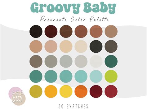 S Groovy Procreate Color Palette Bundle Color Palette For Procreate Procreate Swatches IPad