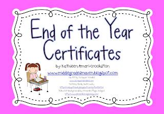 Middle Grades Maven End Of The Year Certificates