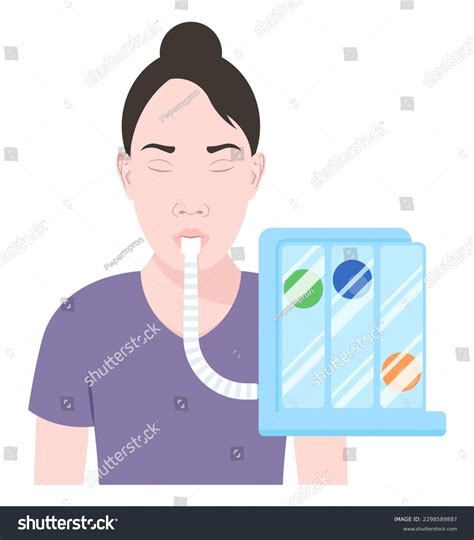 pulmonary lung function test or spirometry royalty free stock vector