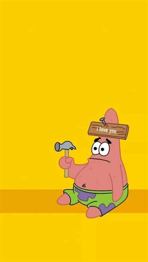 Patrick Star Ily Aesthetic Mood Wallpaper Wallpapersok