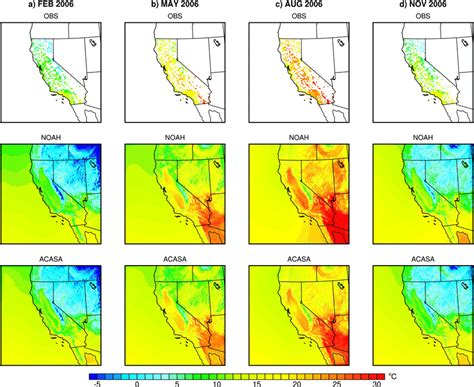 Monthly Mean Surface Air Temperature Simulated By Wrf Acasa And