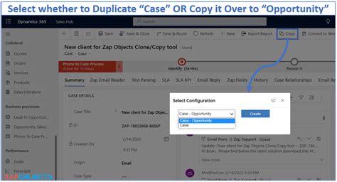 Now Create Opportunity From Case Using Zap Copy Record App For Dynamics 365 For Sales