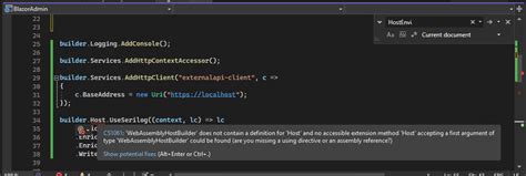 Asp Net WebAssemblyHostBuilder Does Not Contain A Definition For Host And No Accessible