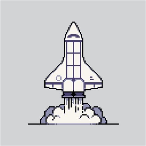 Pixel Art Illustration Space Rocket Pixelated Rocket Space Rocket Plane Pixelated For The