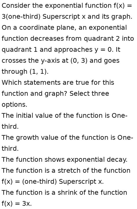 solved consider the exponential function f x f x f x 3 one third