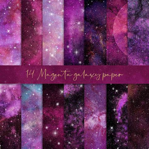 Galaxy Digital Paper Bundle Galaxy Wallpaper Pink Galaxy Paper