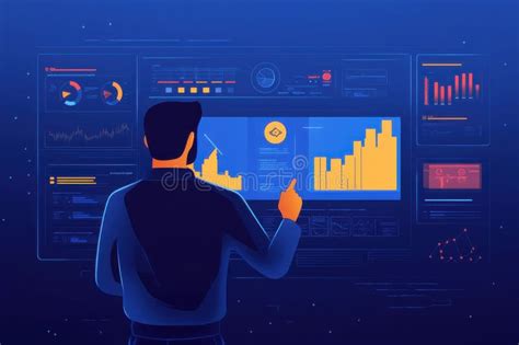Businessman Analyzing Financial Charts And Graphs On Digital Screen