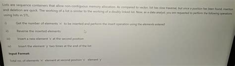 Solved Lists Are Sequence Containers That Allow