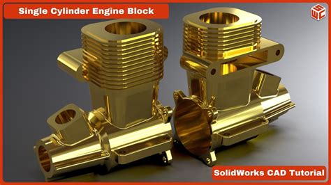 Single Cylinder Engine Block In Solidworks 3d Modeling Tutorial Youtube