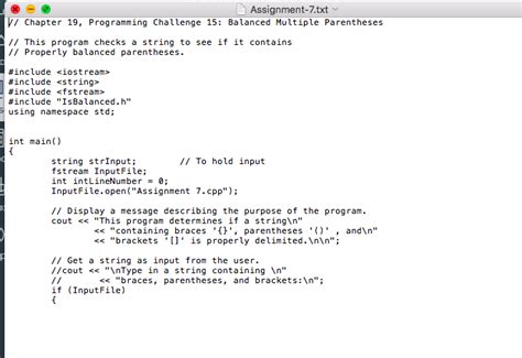 Solved Chapter 19 Challenge 15 Balanced Multiple Delimiters