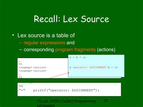 lex and yacc ppt ppt programming languages computing