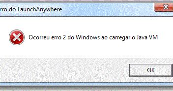 Ocorreu Erro Do Windows Ao Carregar O Java VM Sobre T I