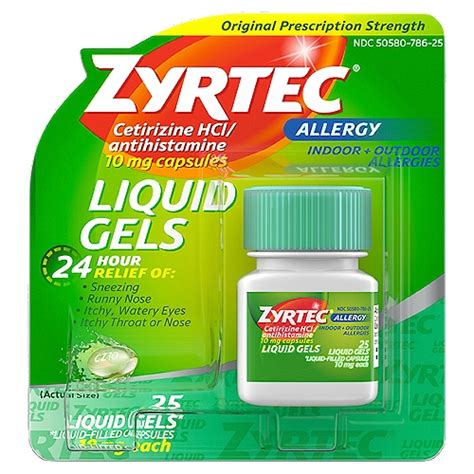 Zyrtec Original Prescription Strength Allergy Liquid Gels