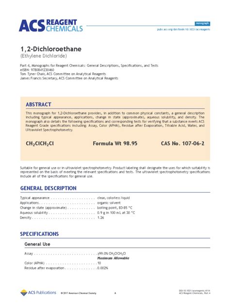 Reagent Monograph Acs Pdf Titration Chemistry