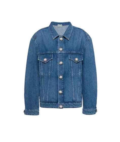 Miu Miu Синяя деним куртка для женщин купить в интернет магазине с доставкой