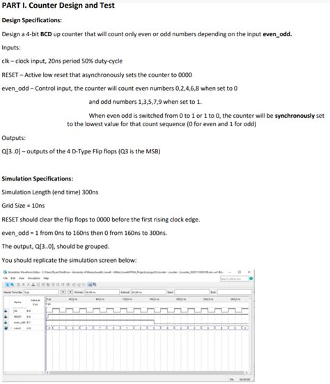 PART I Counter Design And Test Design Chegg Com