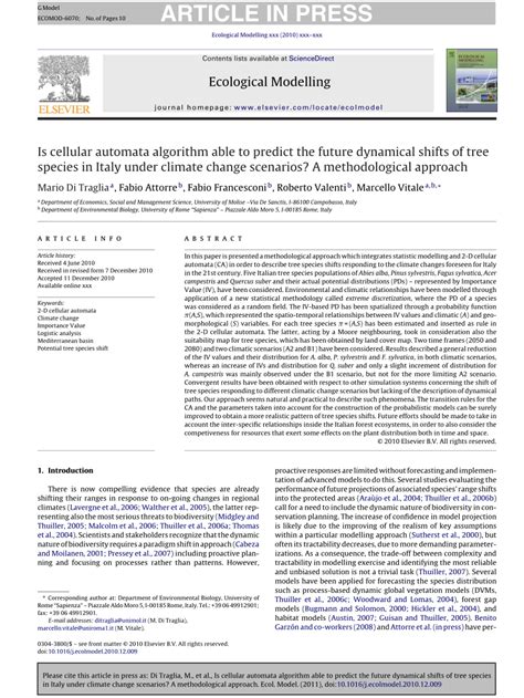 Pdf Is Cellular Automata Algorithm Able To Predict The Future