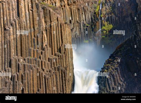 Detail Of The Litlanesfoss Waterfall With Its Basa Stock Photo Alamy