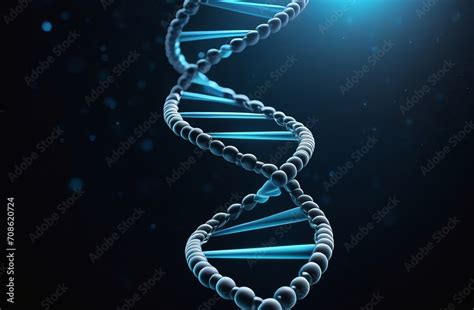 Abstract Dna On Black Background Conceptual Design Of Genetic Information For Science Theme