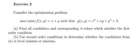 solved consider the optimization problem max min f x y x y