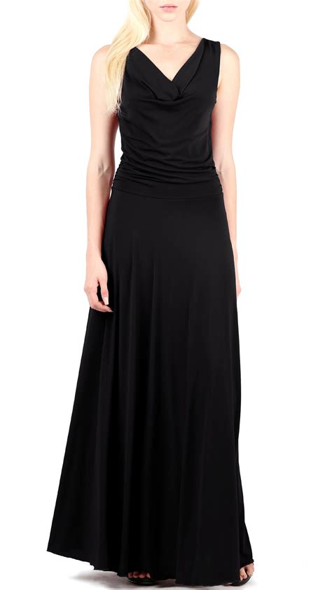 Evanese Women Plus Size Classic Elegant Cowlneck Sexy Long Gown