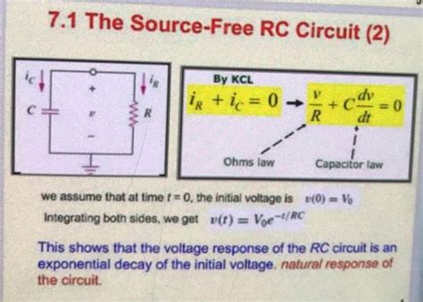Solved 7 1 The Source Free RC Circuit 2 By KCL Ir I 0 Chegg Com