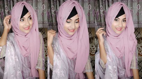 Party hijab tutorial/Wedding guest hijab tutorial/Hijab tutorial with salwar kamiz || Noshin ...