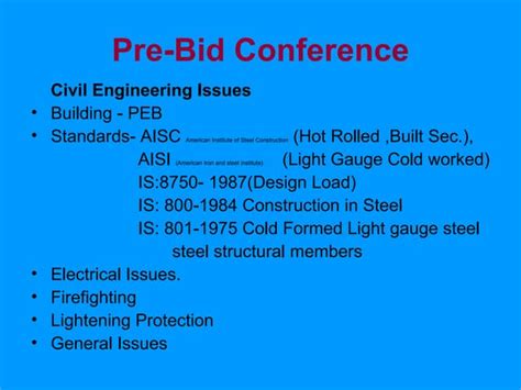 Pre Bid Conference Ppt
