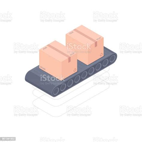 자동화 된 컨베이어 벨트 아이소메트릭 벡터 일러스트 레이 션 일러스트레이션에 대한 스톡 벡터 아트 및 기타 이미지 일러스트레이션 컨베이어 벨트 3차원 형태 Istock