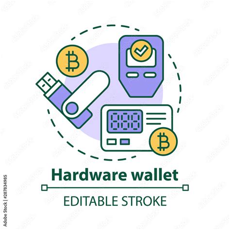 Hardware Wallet Concept Icon Storing Private Keys In Storage Device Idea Thin Line Illustration