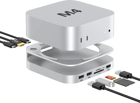 Amazon Com Akyyajaure Mac Mini Hub In Aluminum Stand Dock For Mac Mini M Pro With M