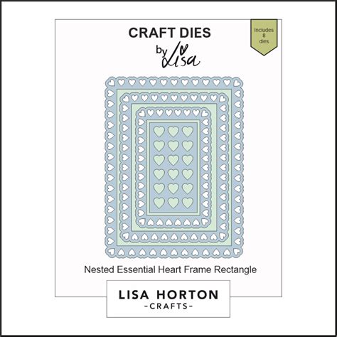 Nested Essential Heart Frame Rectangle Die Set Lisa Horton Crafts