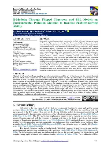 2022 e modules through flipped classroom and pbl models pdf