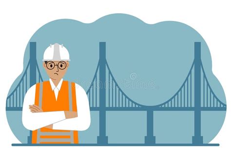 Male Civil Engineer Next To The Bridge The Concept Of Civil Engineering And Construction Stock