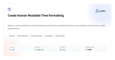 javascript 시간 조작 기간 형식 지정 밀리초 변환 labex