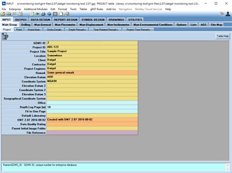 General Project Tables Monitoring Tool