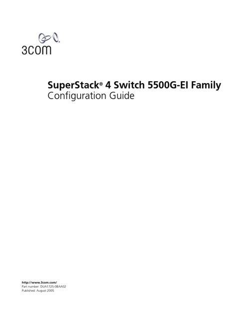 3com Superstack 4 Switch 5500g Ei Configuration Guide Pdf Command Line Interface Network