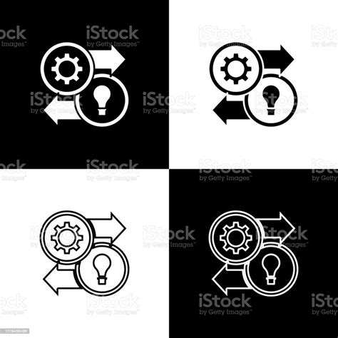 흑백 배경에서 격리된 인적 자원 아이콘을 설정합니다 인적 자원 관리 전문 직원 연구 헤드 헌터 작업의 개념 벡터 채용에 대한 스톡 벡터 아트 및 기타 이미지 Istock