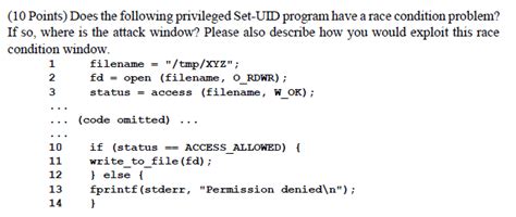 solved 10 points does the following privileged set uid