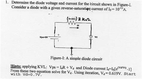 Solved Determine The Diode Voltage And Current For The Chegg Com