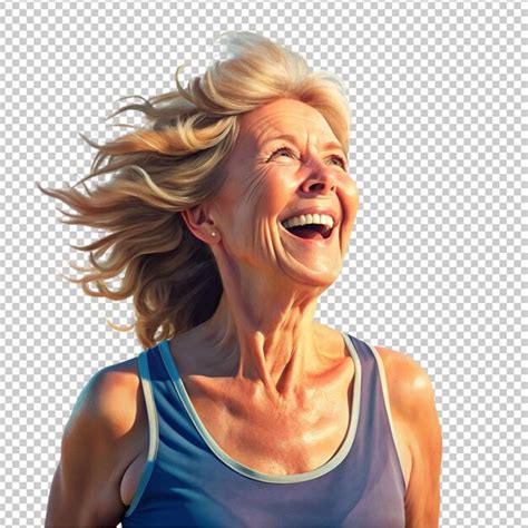Premium PSD Portrait Of Beautiful Smiling Older Woman