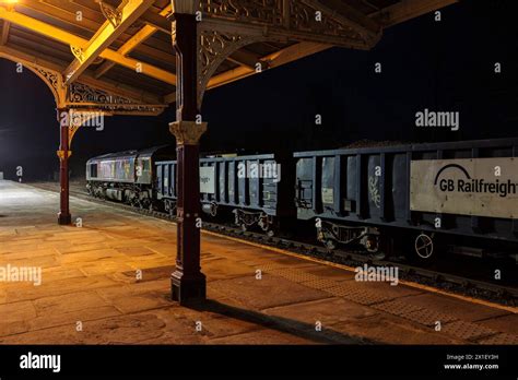 Gb Rail Freight Class 66 Locomotive 66718 Under The Midland Railway