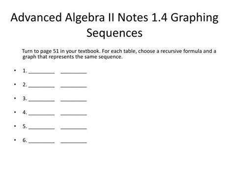 ppt advanced algebra ii notes 1 4 graphing sequences powerpoint