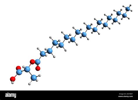 3d Image Of Stearoyl 1 Lactylate Skeletal Formula Molecular Chemical Structure Of Surfactant