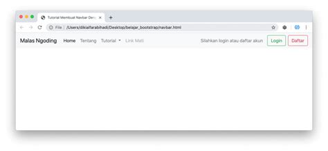 Tutorial Bootstrap 4 27 Navbar Bootstrap 4 Malas Ngoding