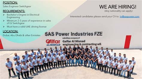 hiringimmediately salesengineer switchgears saspower uaecareers