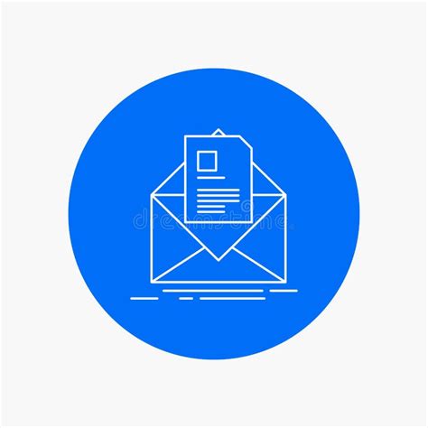 Mail Contract Letter Email Briefing White Line Icon In Circle Background Vector Icon