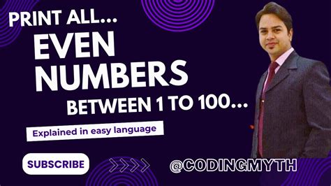 print even numbers between 1 to 100 number programs in hindi number