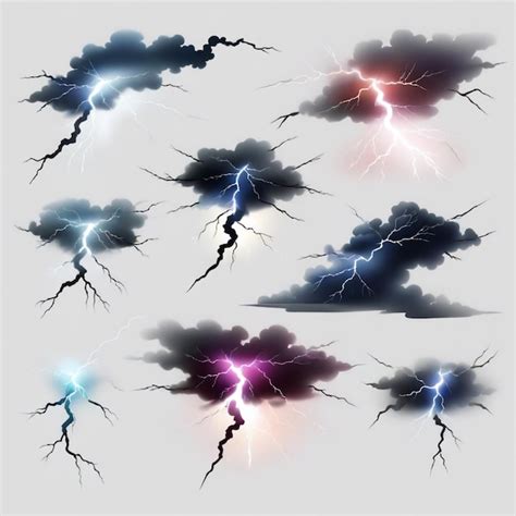 번개 터 설정 하 배경 고품질 고립 프리미엄 Ai 생성 벡터